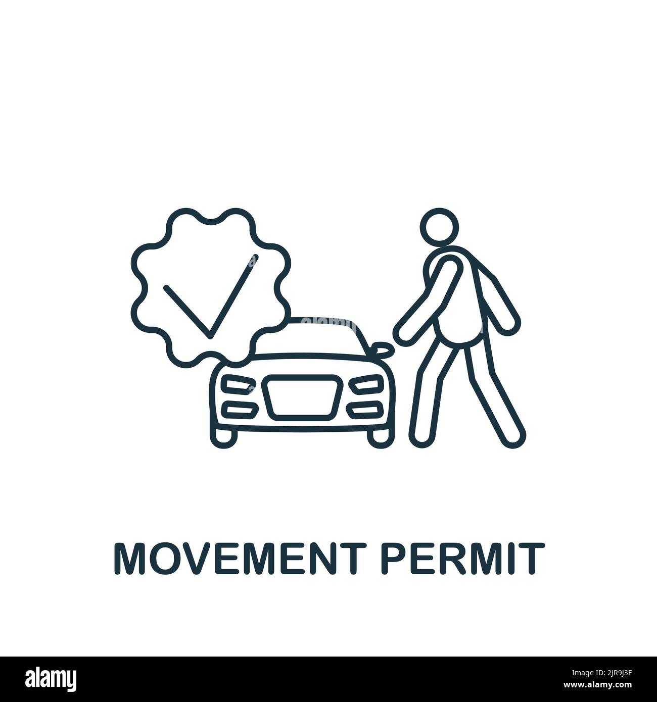 Movement Permit icon. Line simple Quarantine icon for templates, web ...