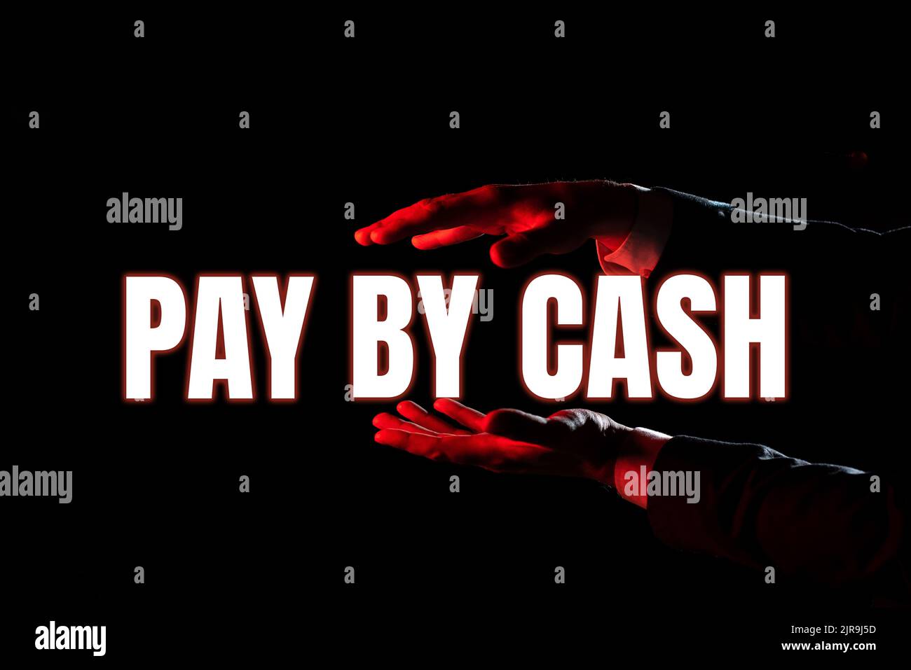 Sign displaying Pay By Cash. Word for Customer paying with money coins ...