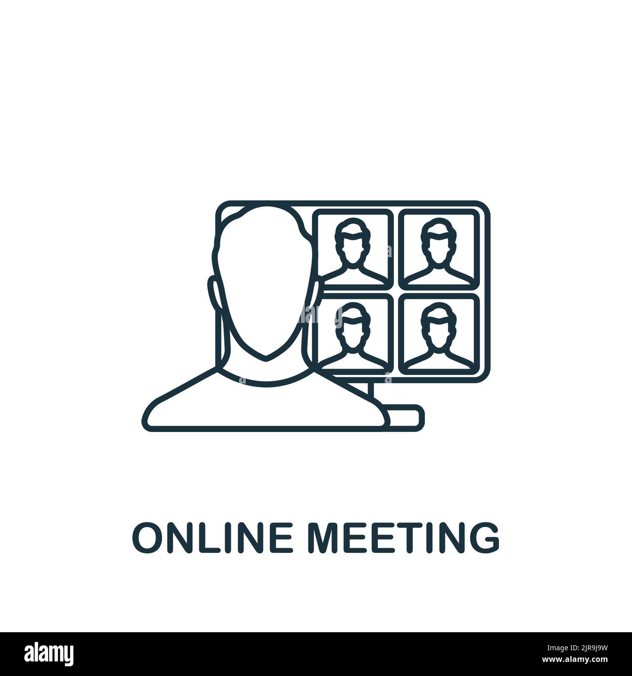 Online Meeting icon. Line simple Quarantine icon for templates, web ...