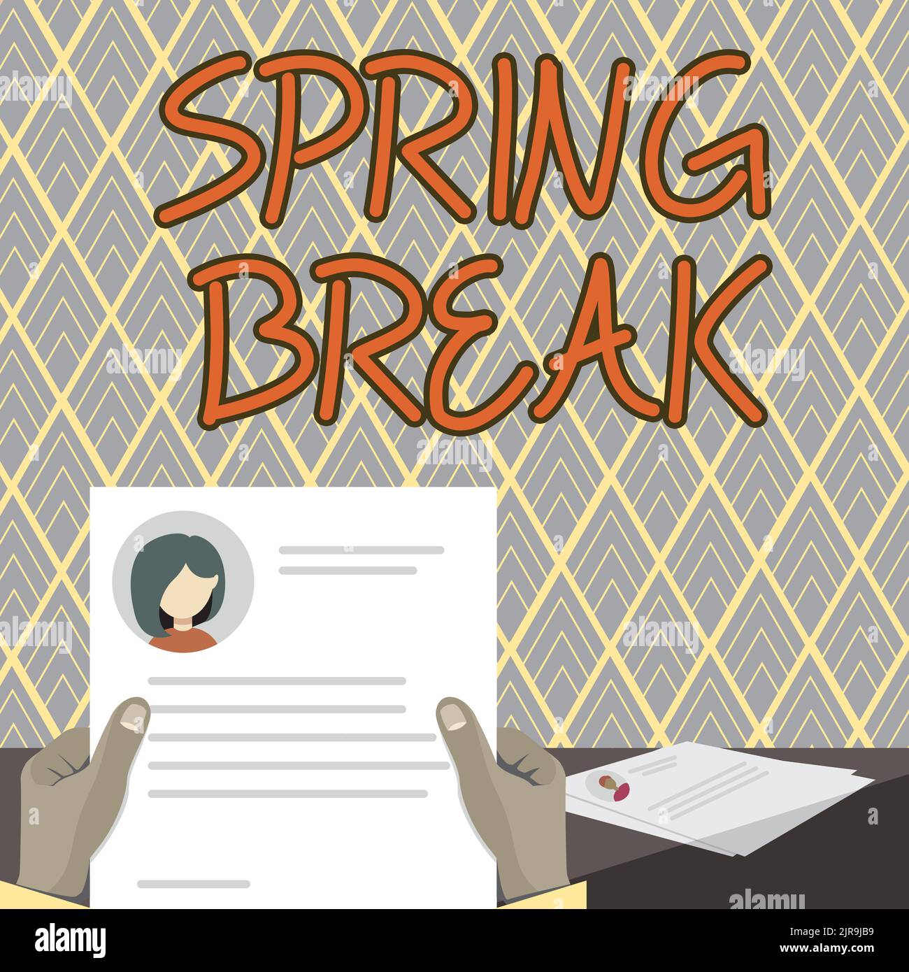 Conceptual display Spring Break. Word Written on Vacation period at ...