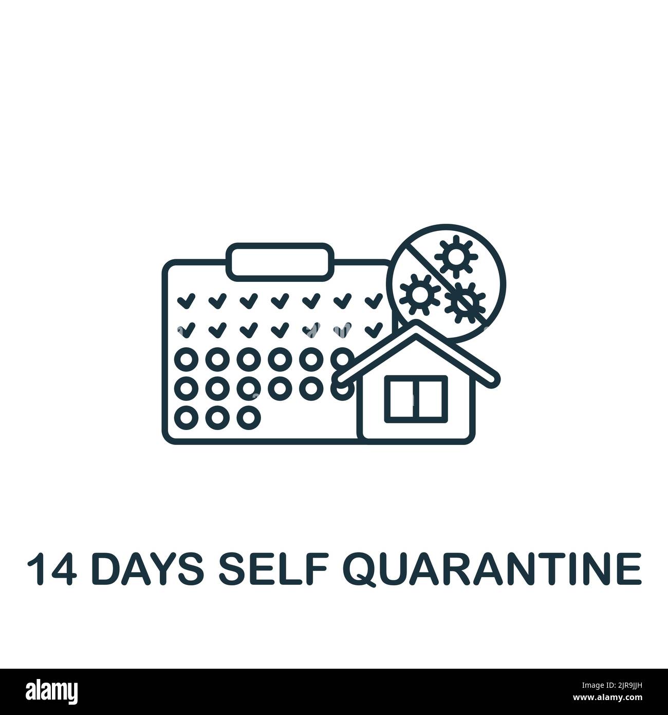 14 Days Self Quarantine icon. Line simple Quarantine icon for templates ...