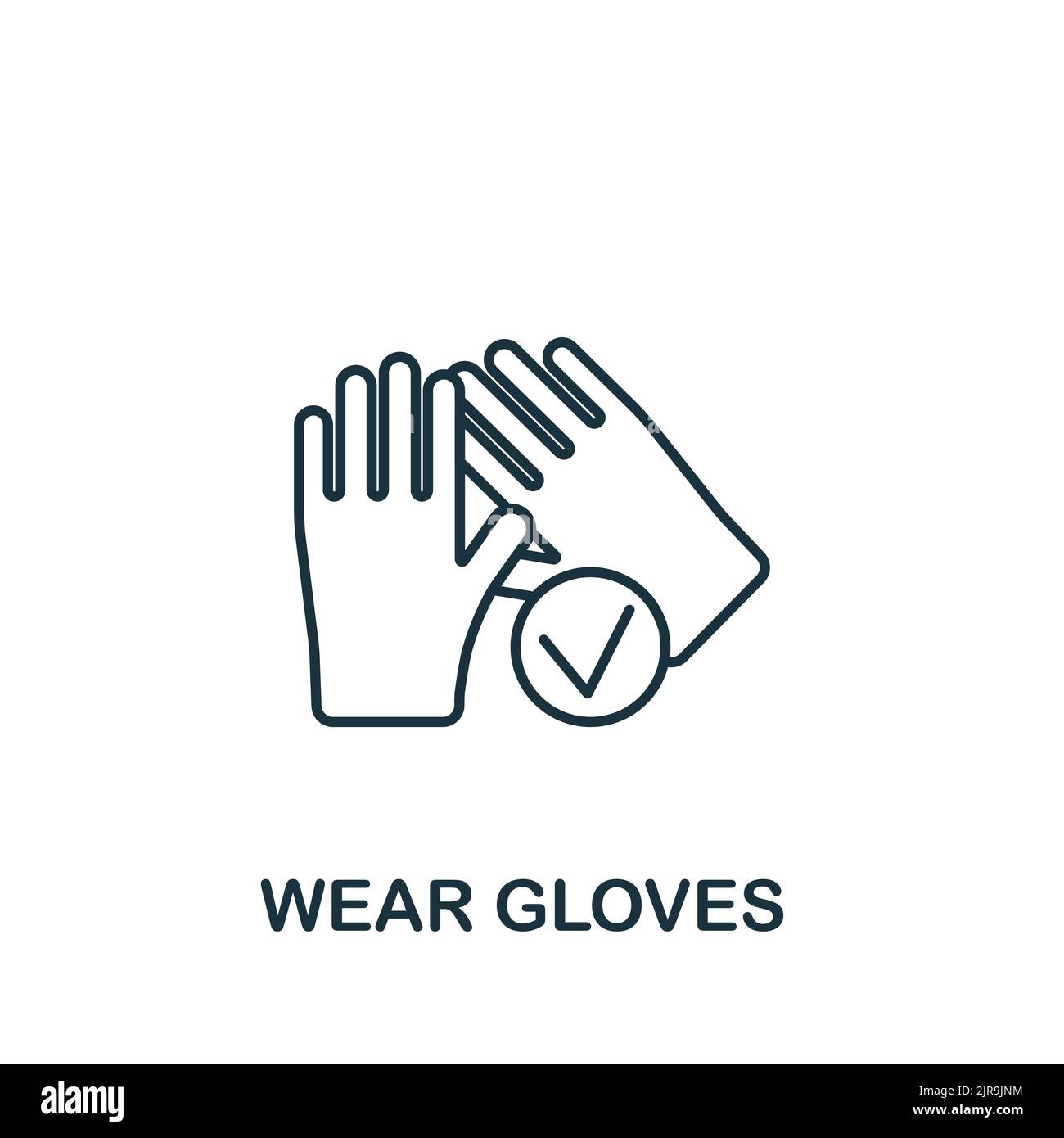 Wear Gloves icon. Line simple Quarantine icon for templates, web design ...
