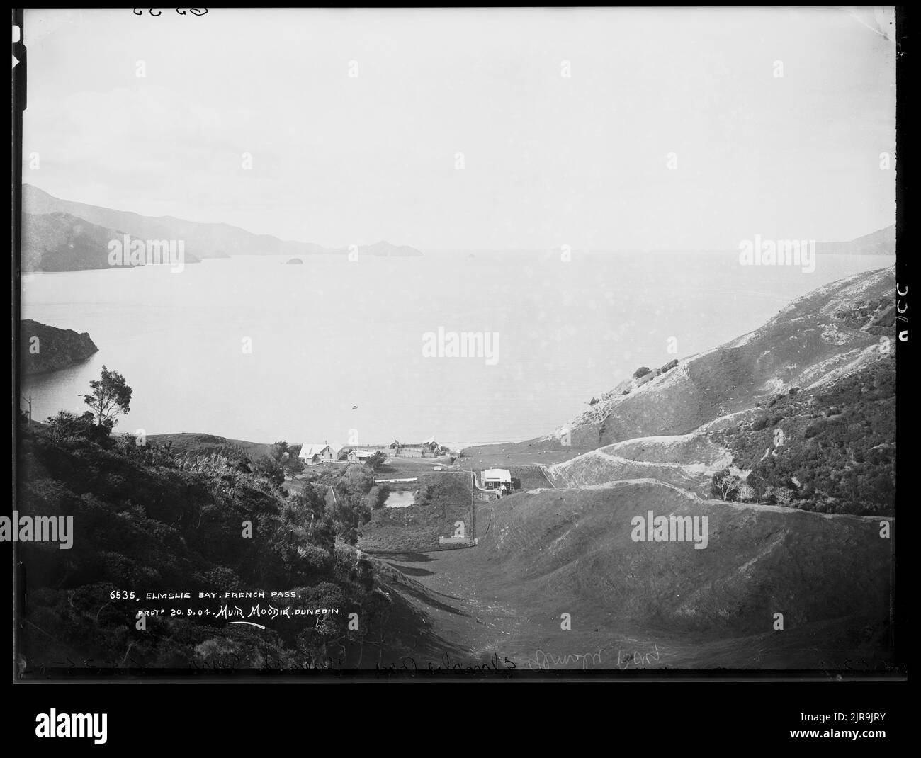 Elmslie Bay, French Pass, circa 1904, Dunedin, by Muir & Moodie Stock ...