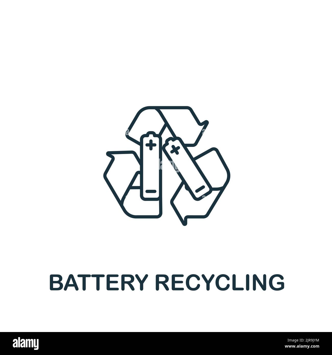 Battery Recycling icon. Line simple icon for templates, web design and ...