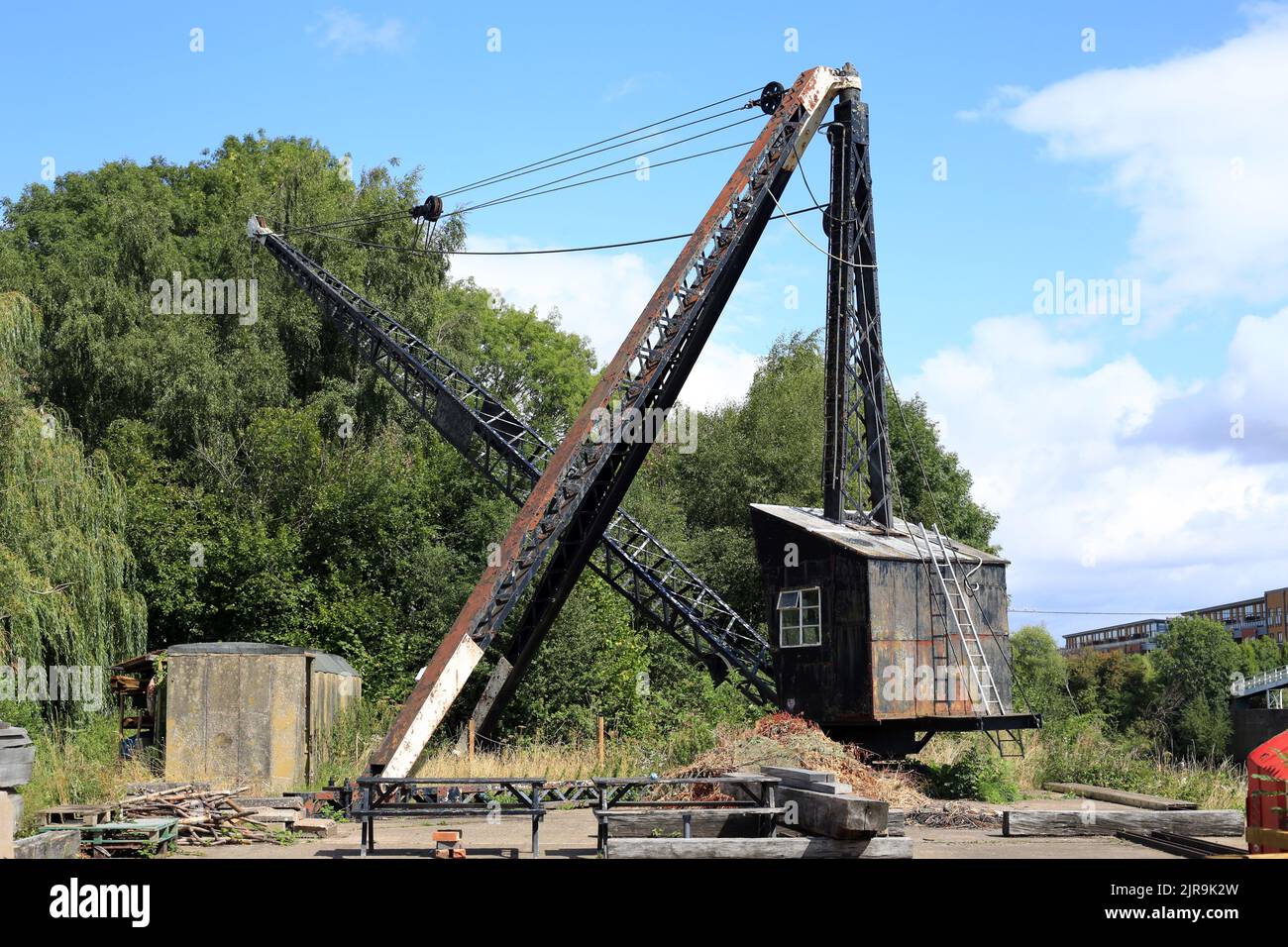 Old crane on Diglis island, Worcester, England, UK Stock Photo - Alamy
