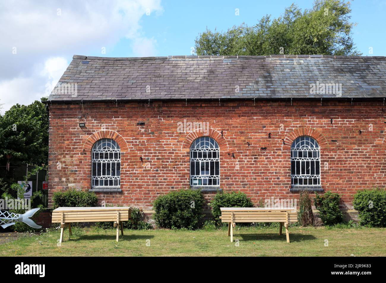 Workshop building on Diglis island, Worcester, England, UK Stock Photo ...
