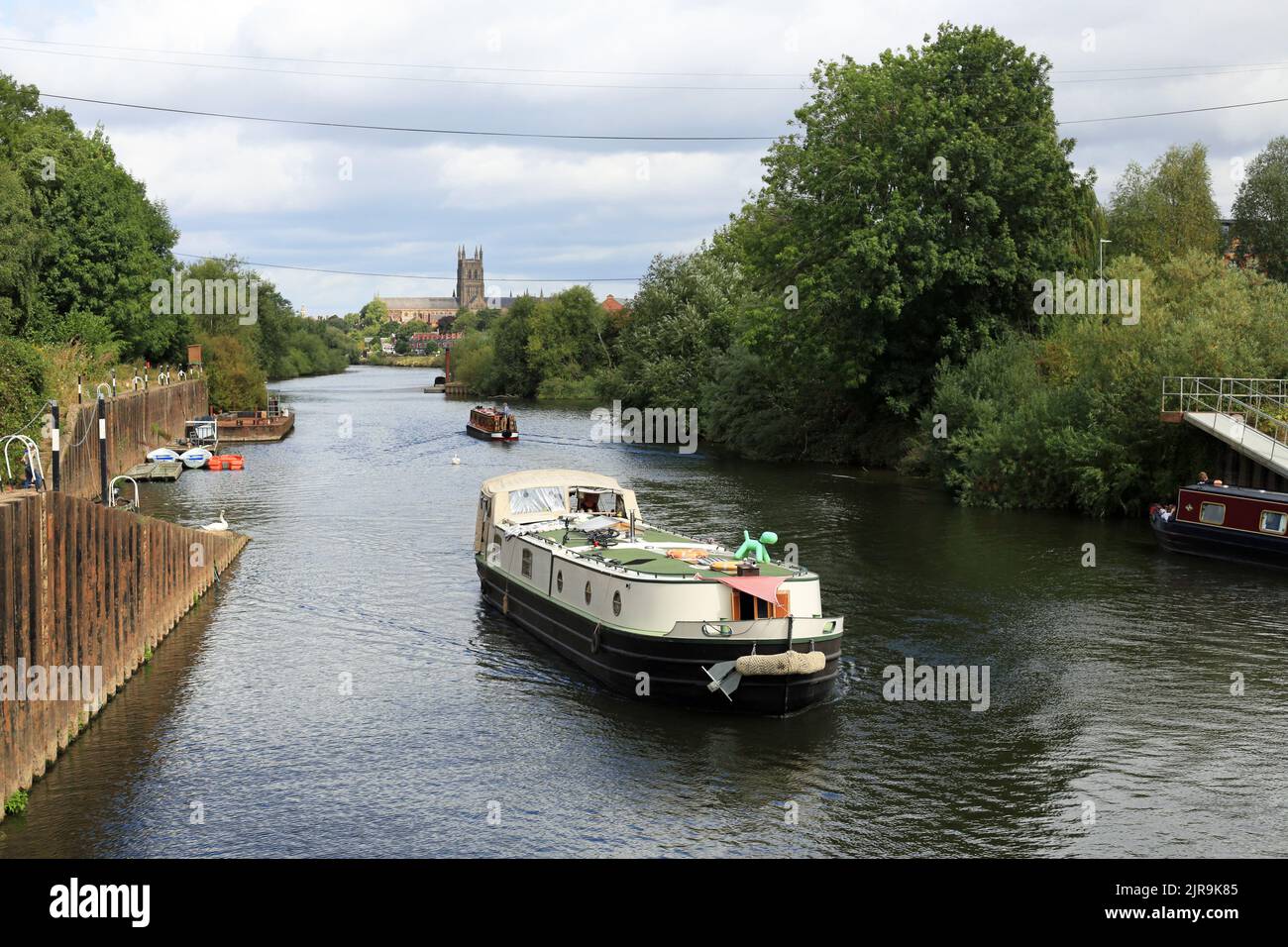 Boat entering Diglis lock on the river Severn at Worcester, England, UK Stock Photo - Alamy