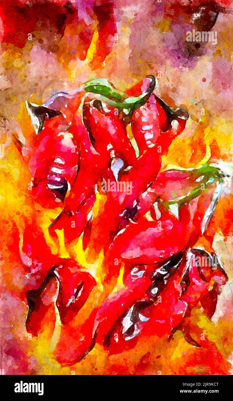 Jalapeno peppers watercolor hi-res stock photography and images - Alamy