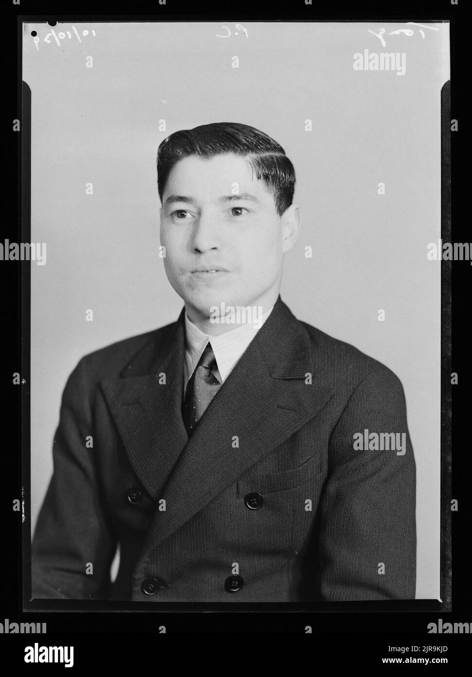 Man, inscribed Tong, 10 October 1939, Wellington, by Cuba Photographic ...