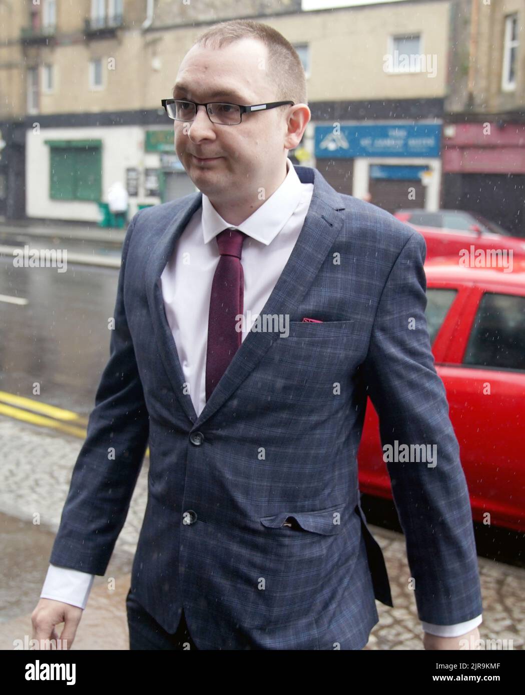 Witness Christopher O'Malley arriving at Paisley Sheriff Court for the ...