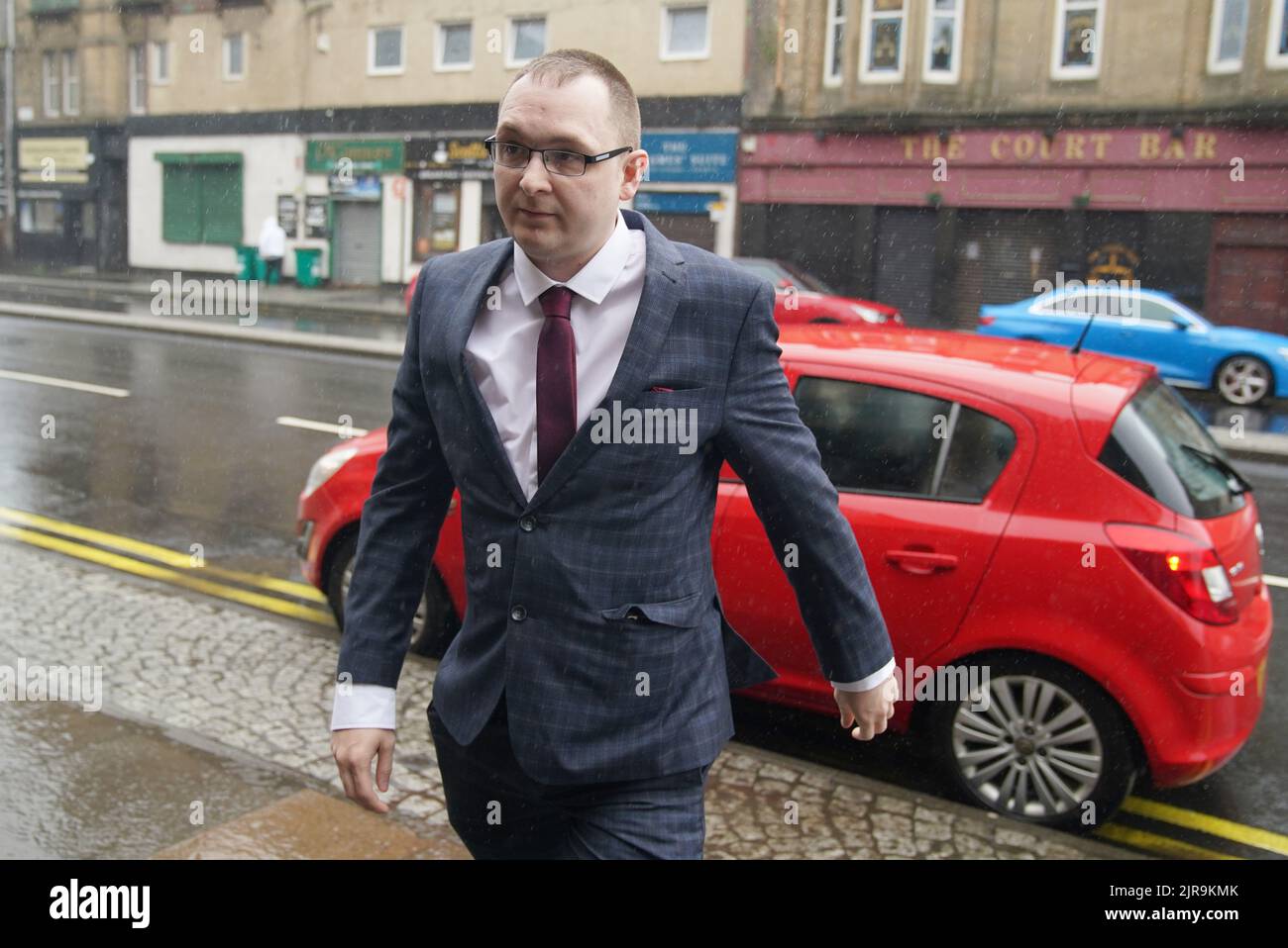 Witness Christopher O'Malley arriving at Paisley Sheriff Court for the ...