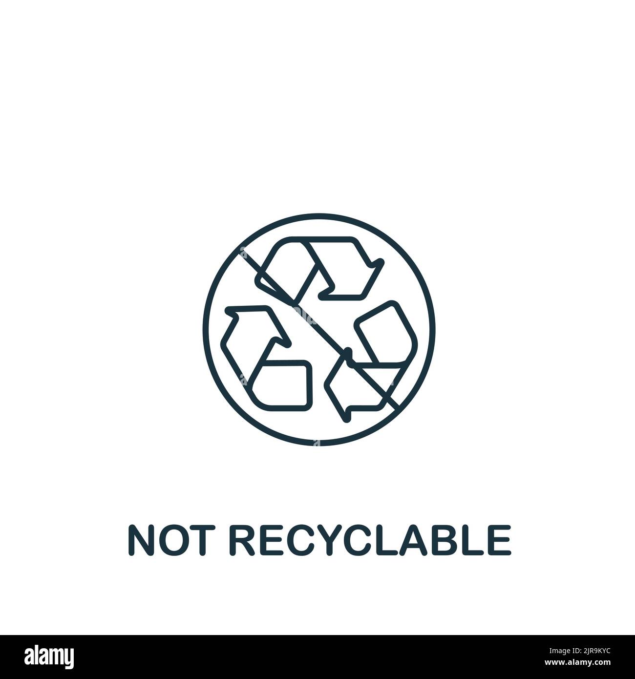 Not Recyclable icon. Line simple icon for templates, web design and ...