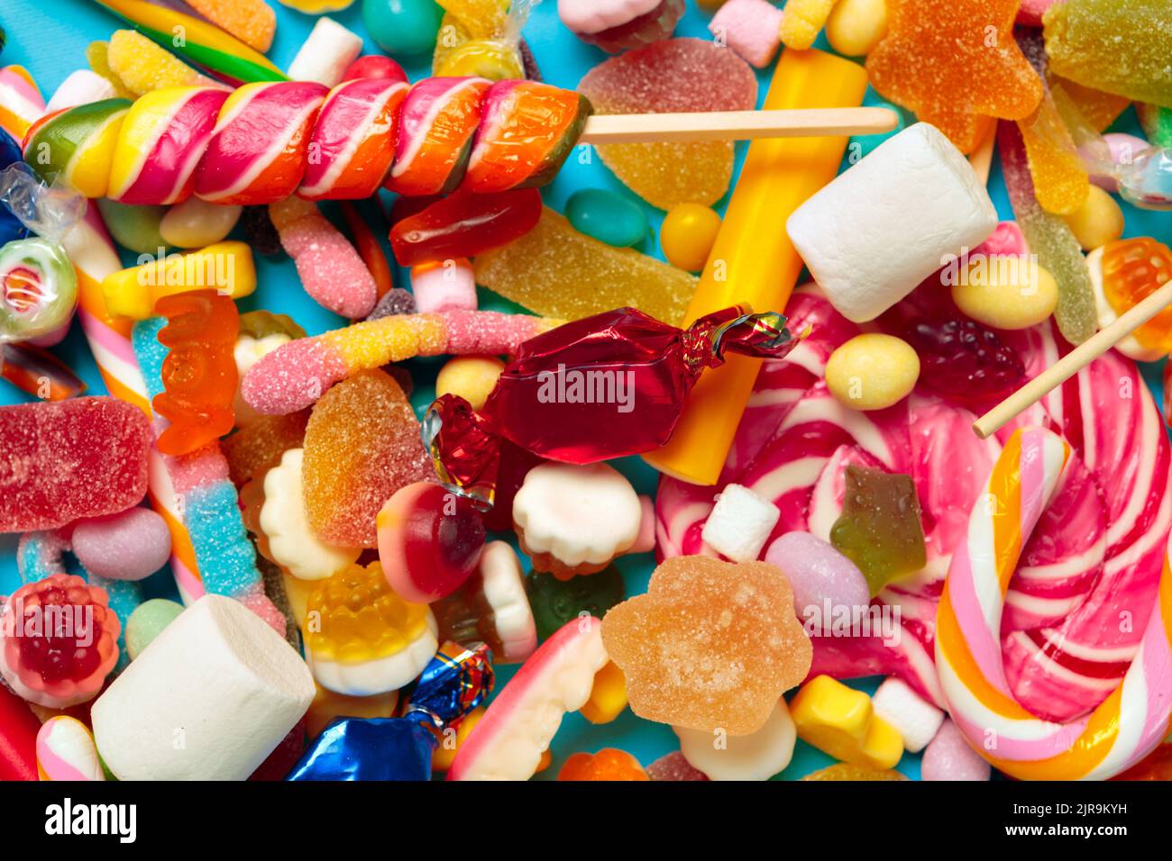 Different colorful fruit candy Stock Photo - Alamy