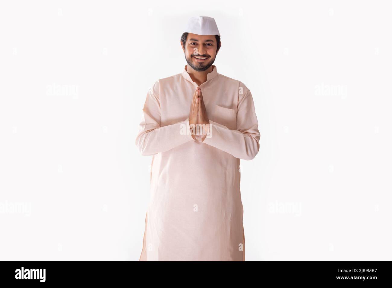 Portrait of a Maharashtrian man greeting Stock Photo - Alamy