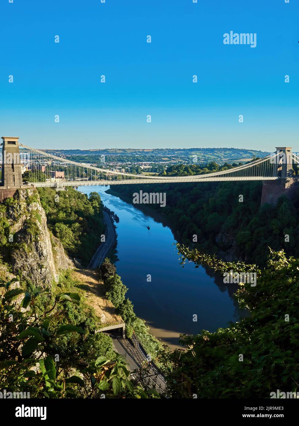 The view along the Avon Gorge, taking in the famous Clifton Suspension ...