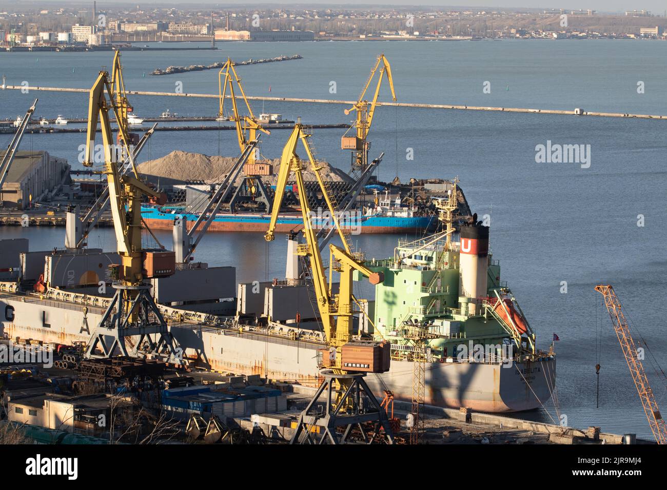 ODESSA, UKRAINE-NOVEMBER 27, 2021: Odessa commercial sea port in ...