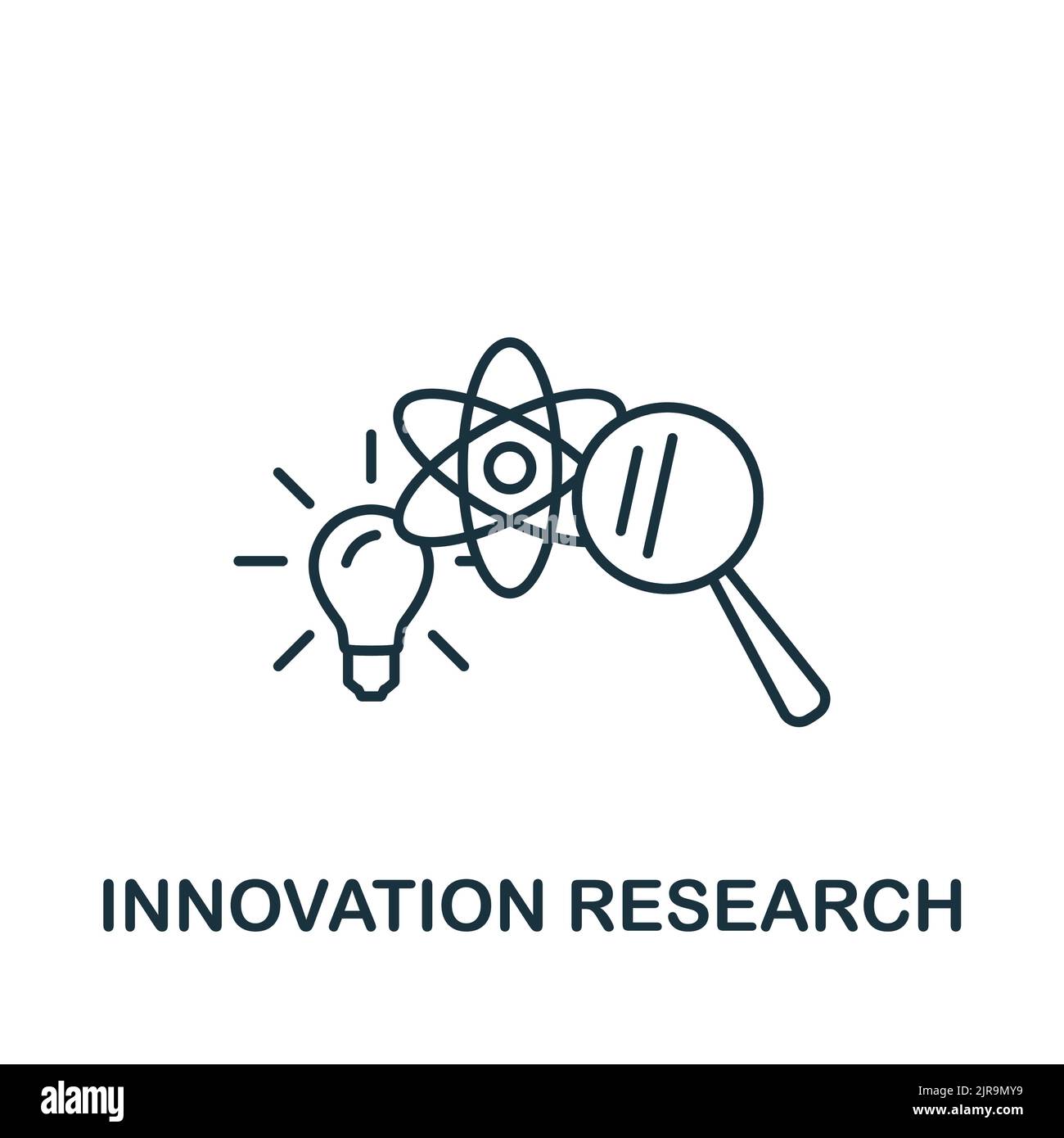 Innovation Research icon. Line simple icon for templates, web design ...