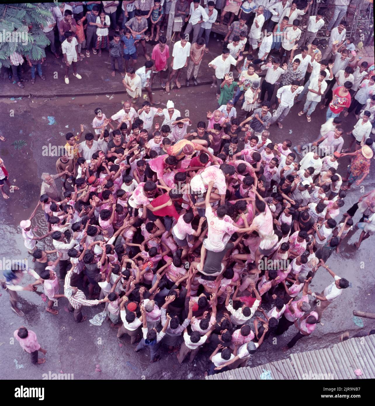 Janmashtami, Krishna's Birthday, Govinda's creating a Pyramid to break ...