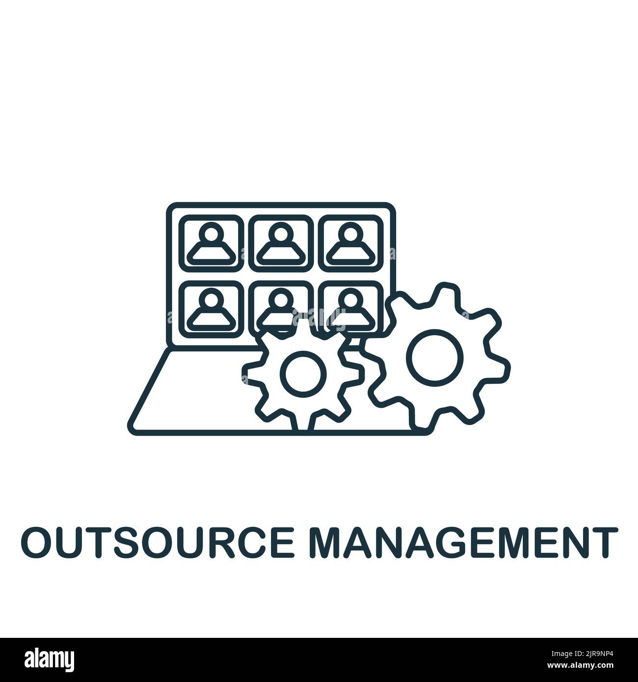 Outsource Management icon. Line simple icon for templates, web design ...