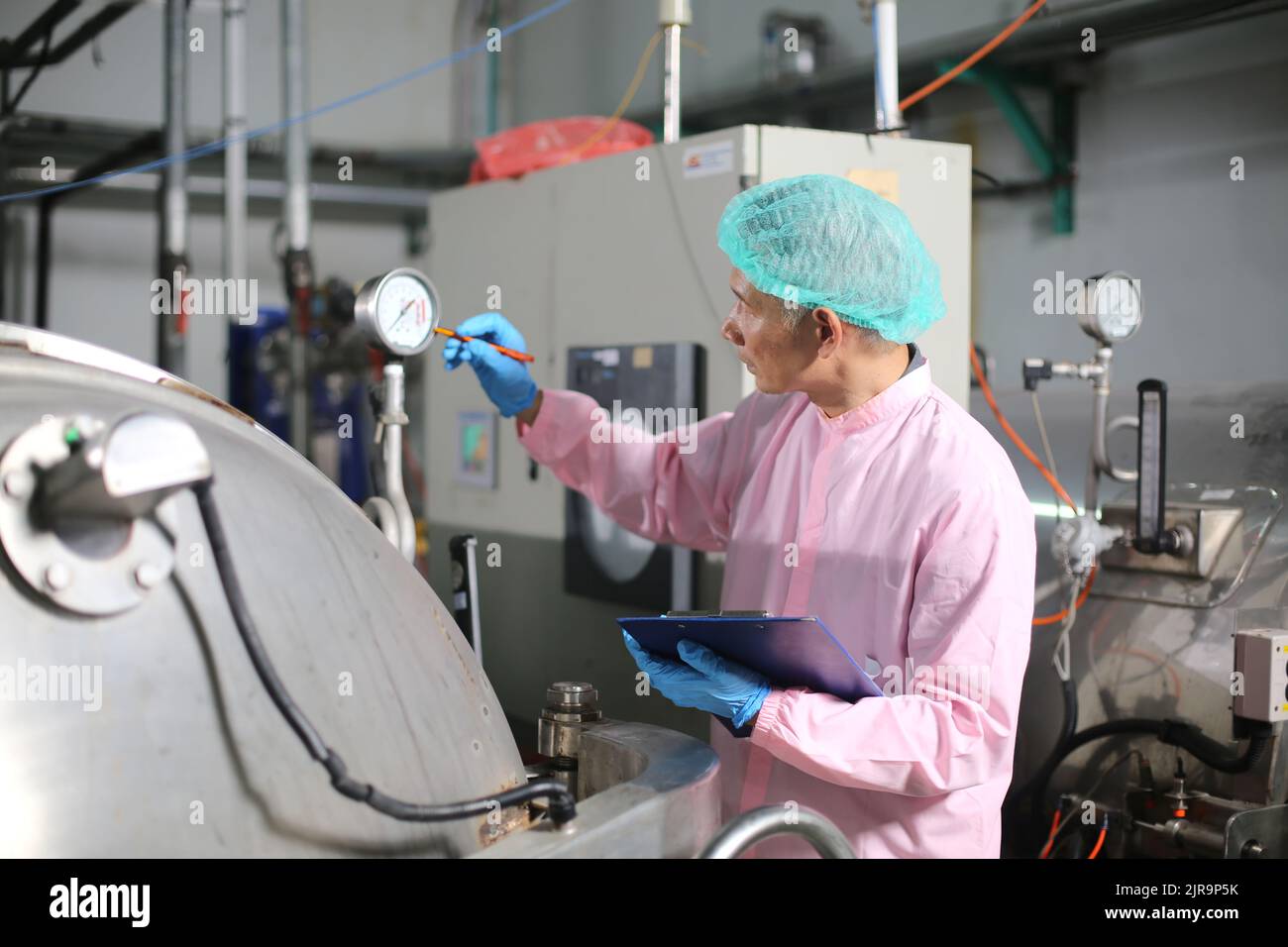 Asian worker labor working in food and beverage for drink industry ...