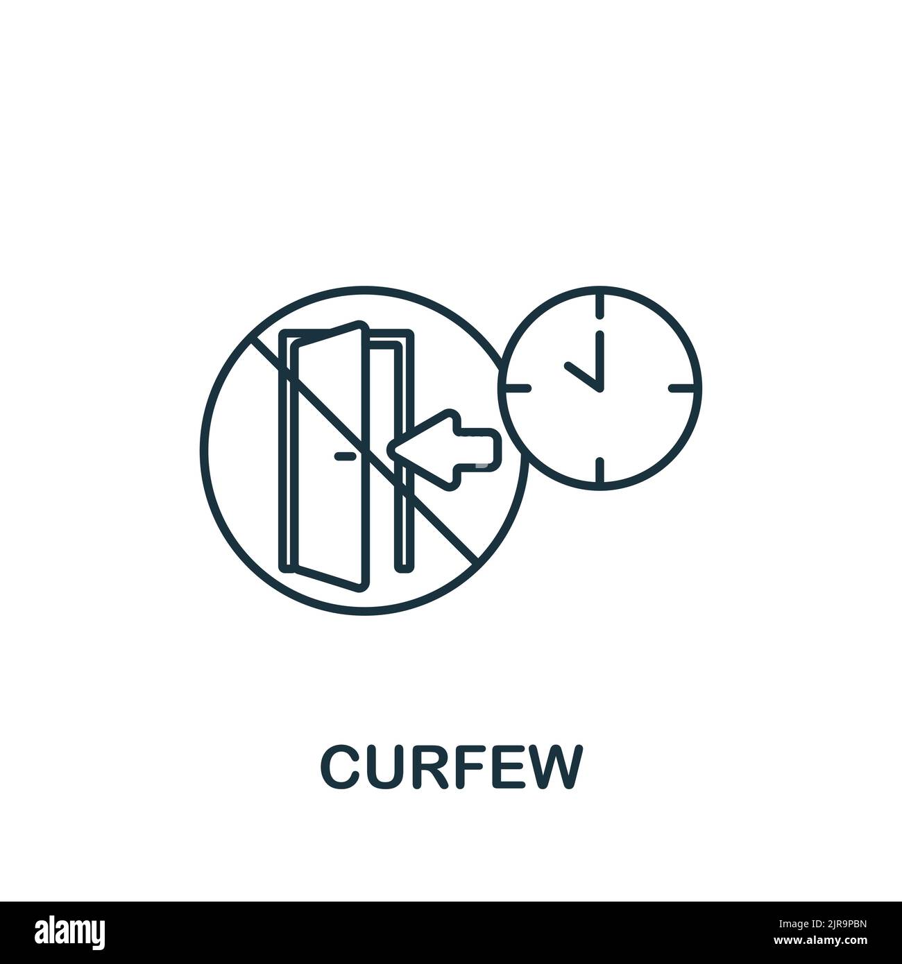 Curfew icon. Line simple Quarantine icon for templates, web design and ...