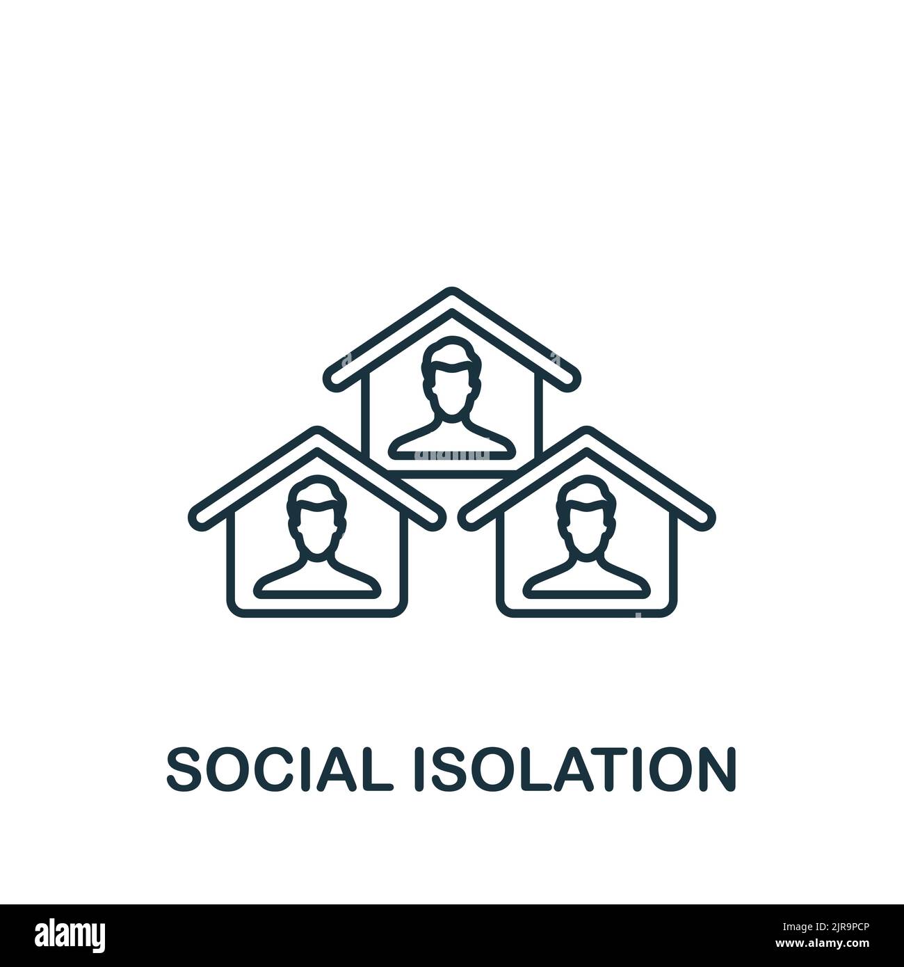 Social Isolation icon. Line simple Quarantine icon for templates, web ...