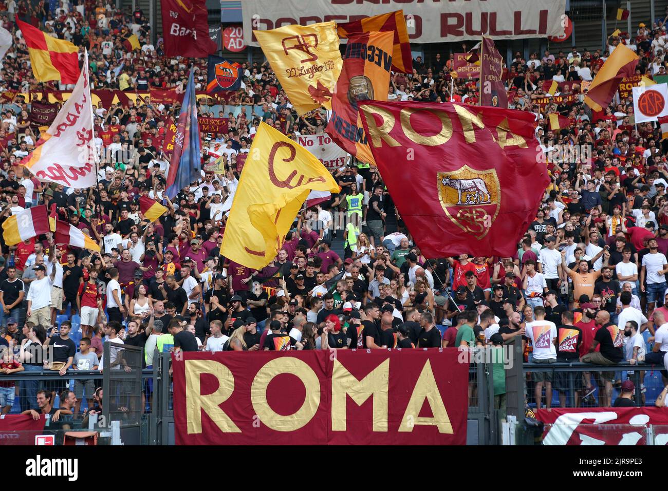 Supporters of Roma during the Italian championship Serie A football ...