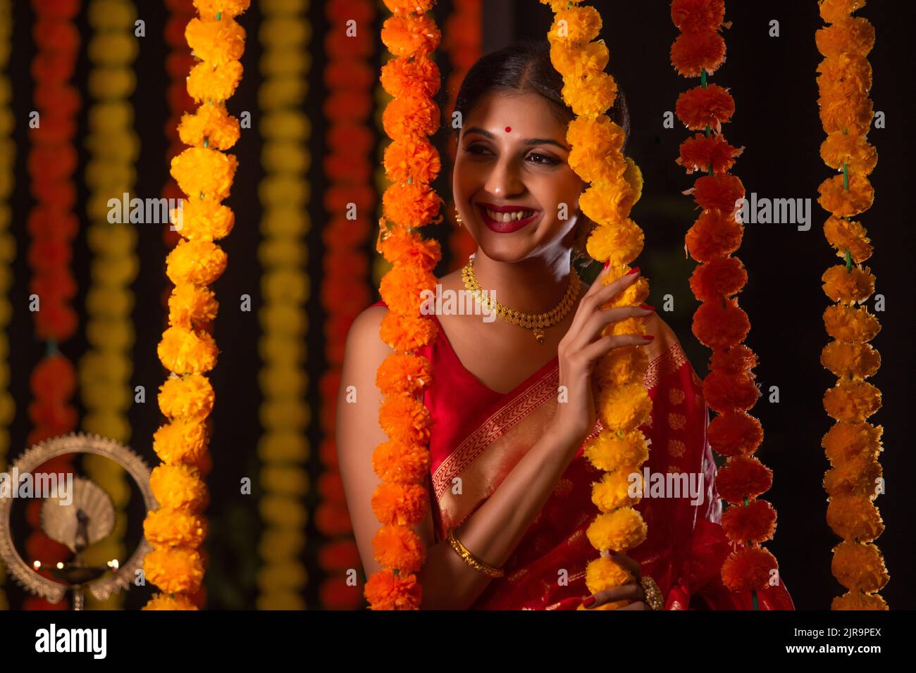 Portrait of Indian woman in traditional outfit on the occasion of ...