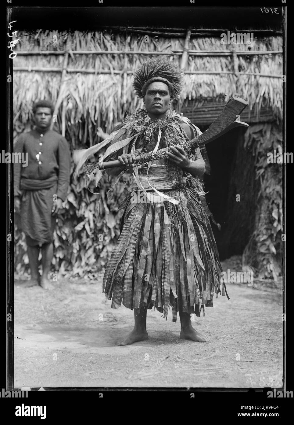 Portrait of an Unidentified Fijian Chief at the Christchurch Exhibition ...