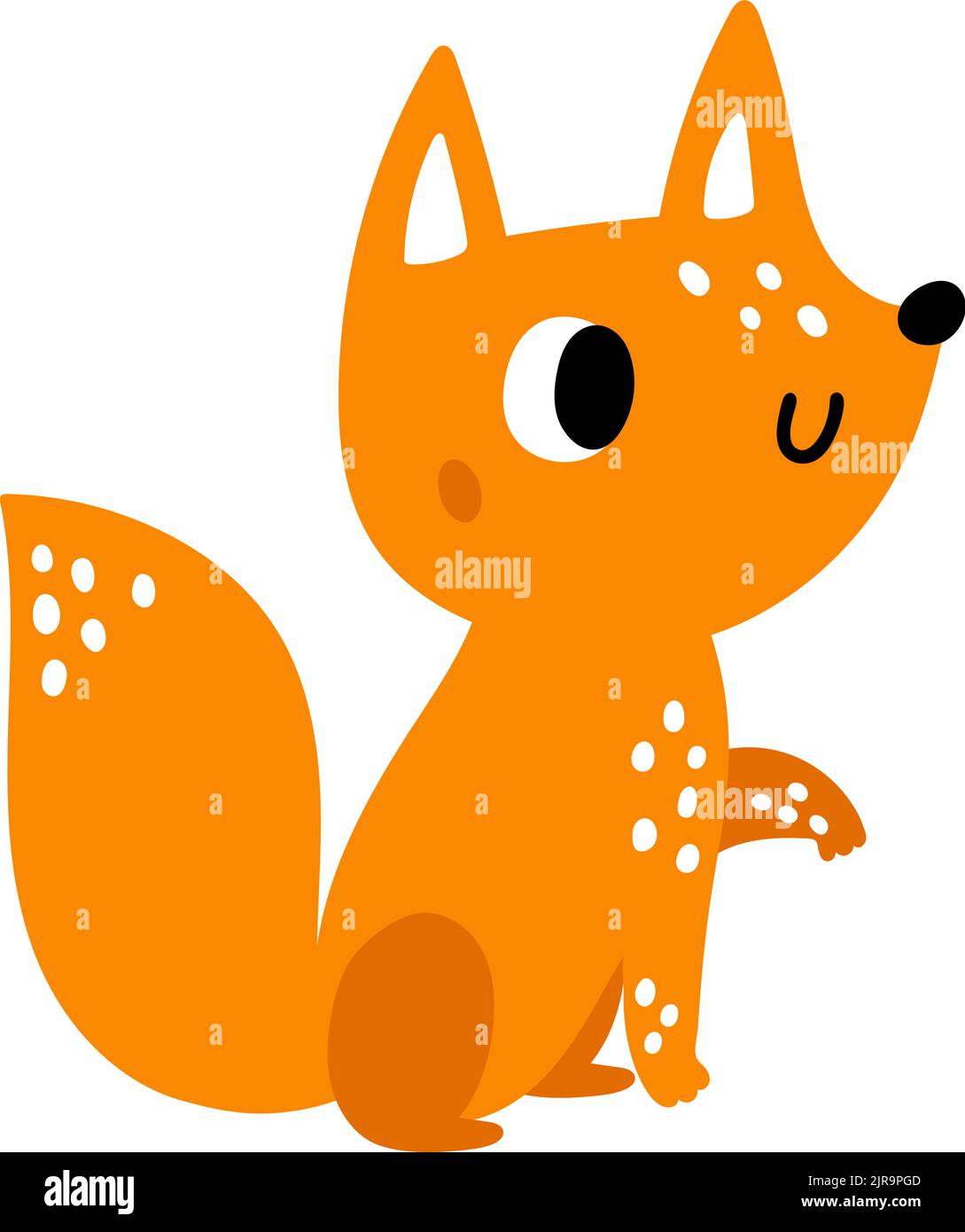 Cute little fox. Sitting baby animal smiling Stock Vector Image & Art ...