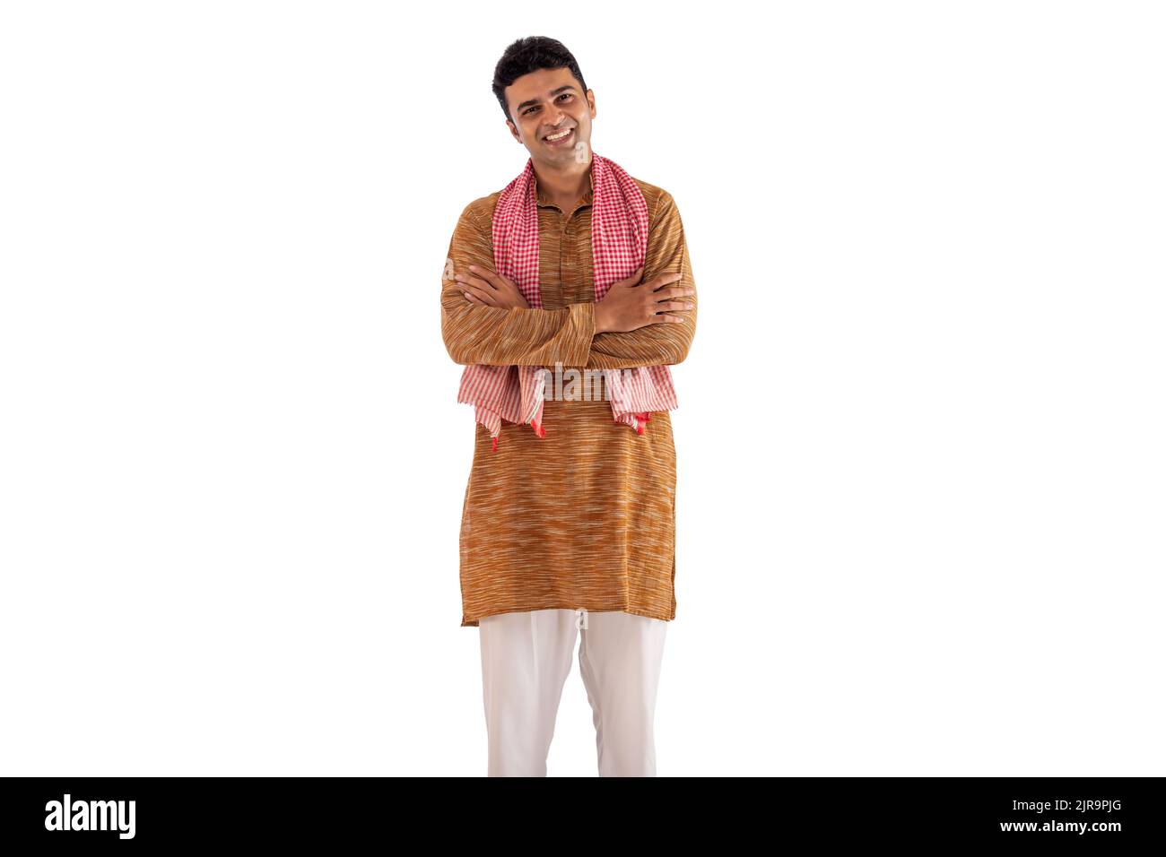 Portrait of Bihar man standing against white background Stock Photo - Alamy