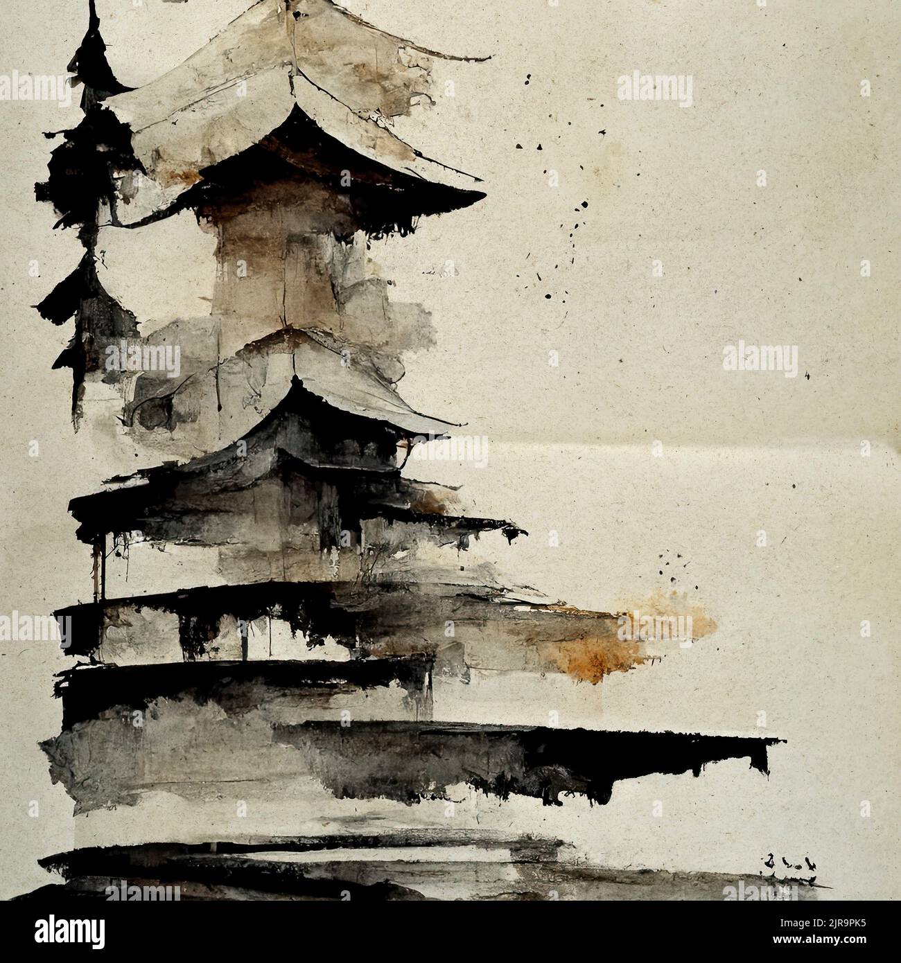 Chinese Pagoda Painting