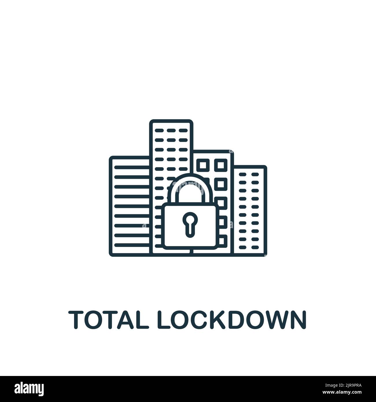 Total Lockdown icon. Line simple Quarantine icon for templates, web ...