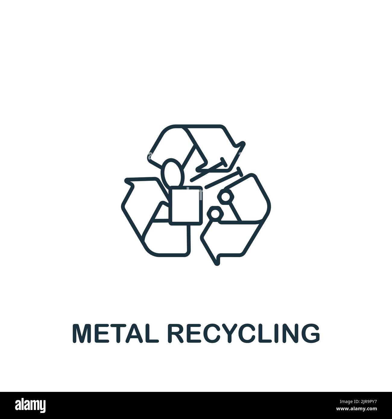 Metal Recycling icon. Line simple icon for templates, web design and ...