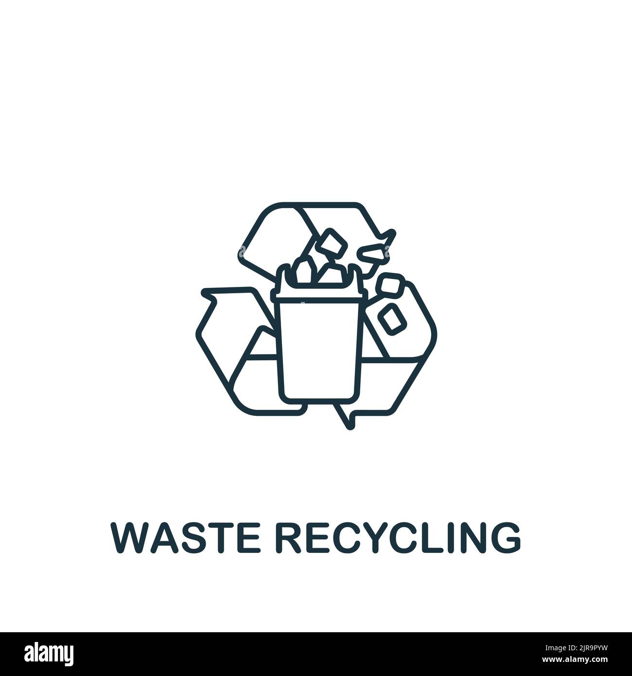 Waste Recycling icon. Simple line element symbol for templates, web ...