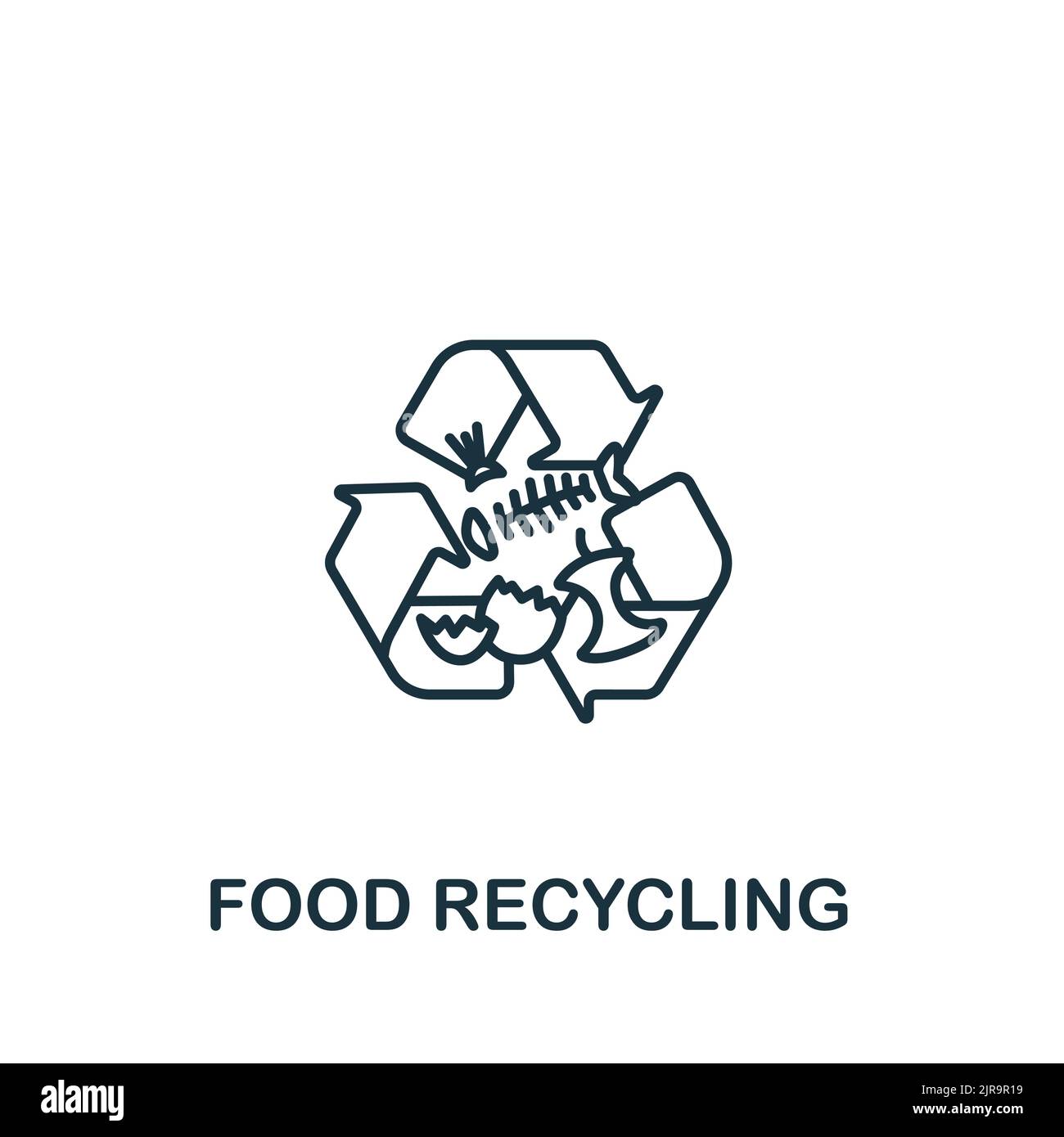 Food Recycling Logo Managing Food Waste Concept Icon. Organic Garbage