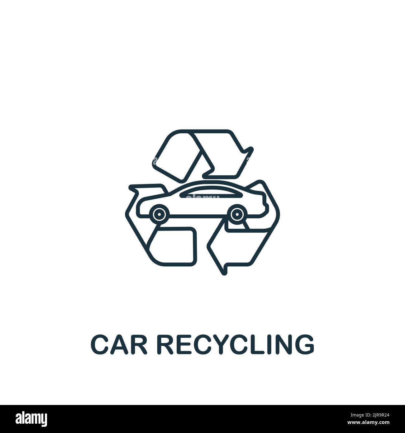 Car Recycling icon. Simple line element symbol for templates, web ...