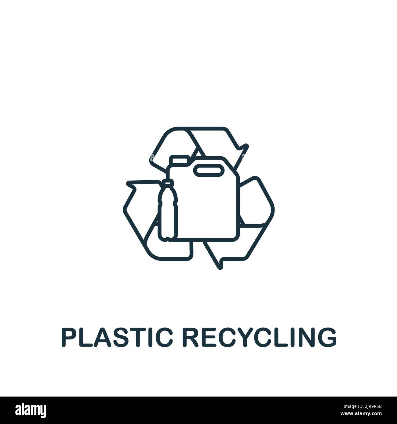 Plastic Recycling icon. Simple line element symbol for templates, web ...