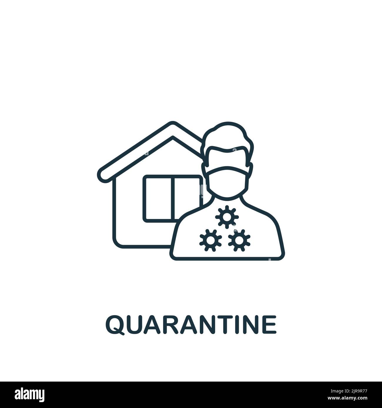 Quarantine icon. Simple line element quarantine symbol for templates ...