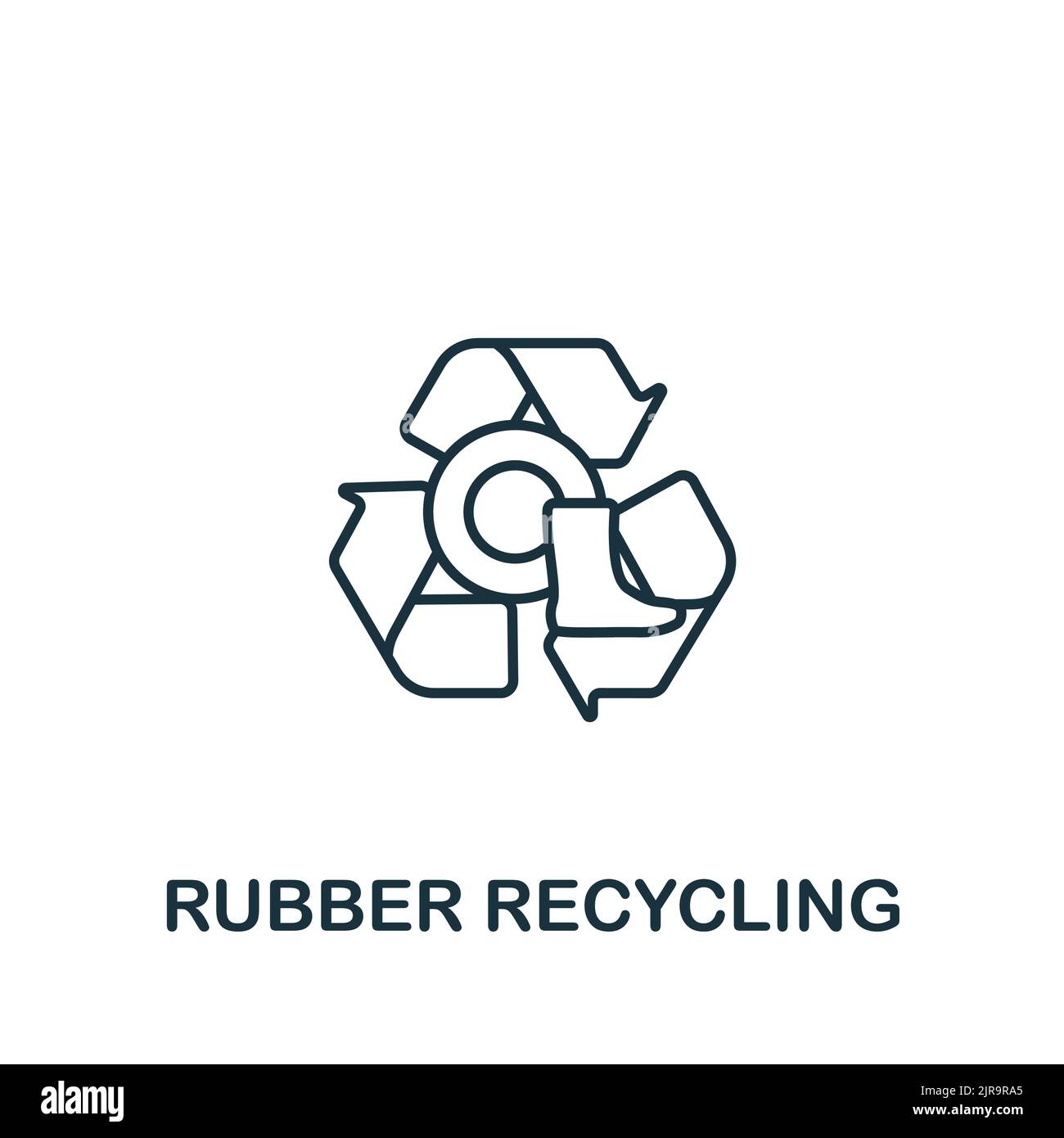Rubber Recycling icon. Simple line element symbol for templates, web ...