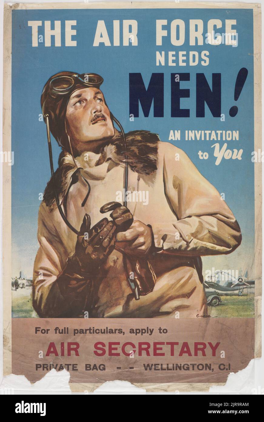 Poster, 'The Air Force Needs Men!', Early 1941, Wellington, by Claude ...