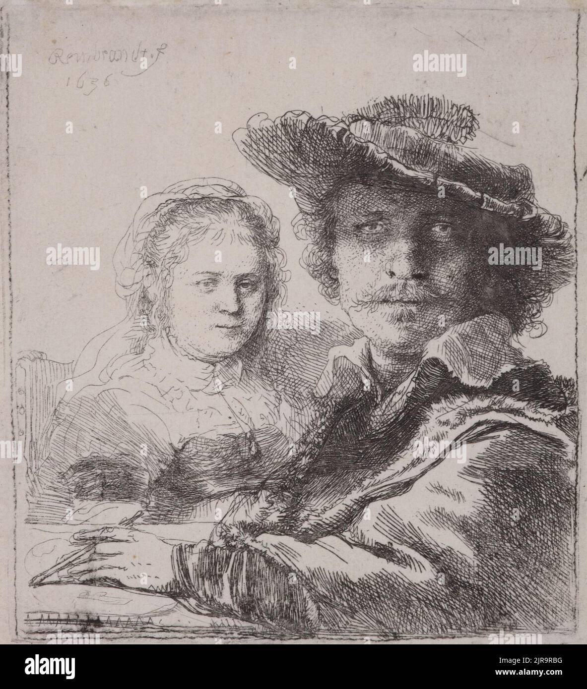 Self-portrait with Saskia., 1636, Netherlands, by Rembrandt van Rijn ...