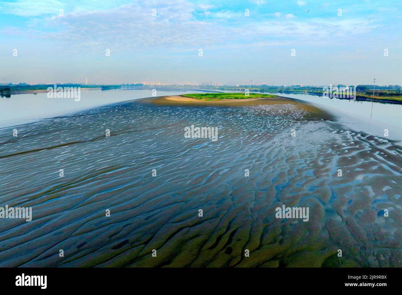 RUGAO, CHINA - AUGUST 23, 2022 - An exposed beach in the middle of the ...