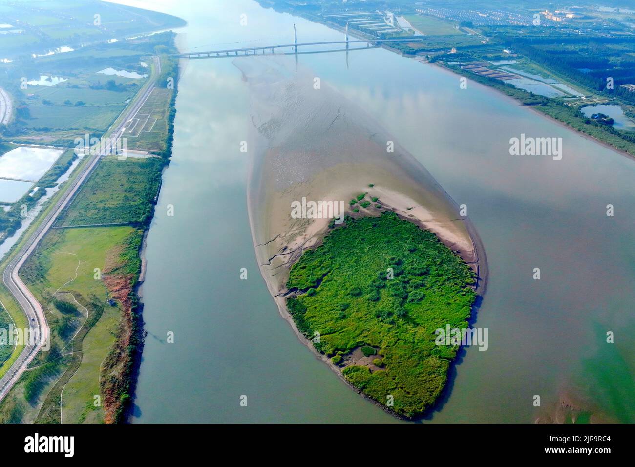 RUGAO, CHINA - AUGUST 23, 2022 - An exposed beach in the middle of the ...