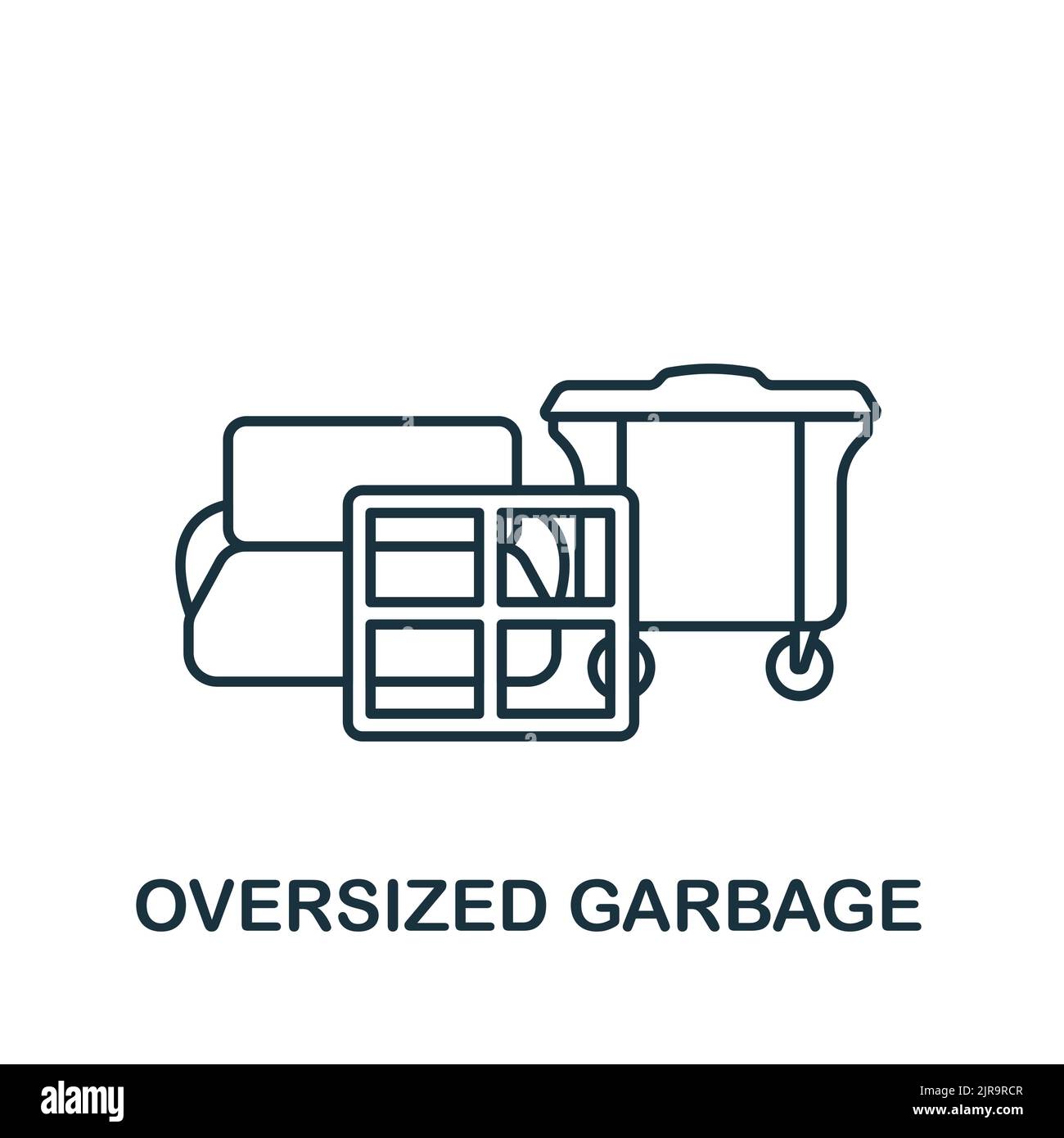 Oversized Garbage icon. Simple line element symbol for templates, web ...