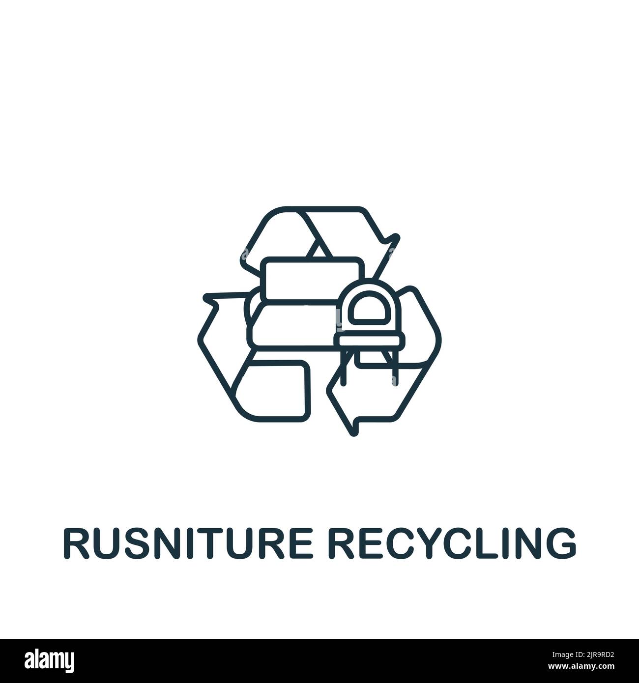 Rusniture Recycling icon. Simple line element symbol for templates, web ...