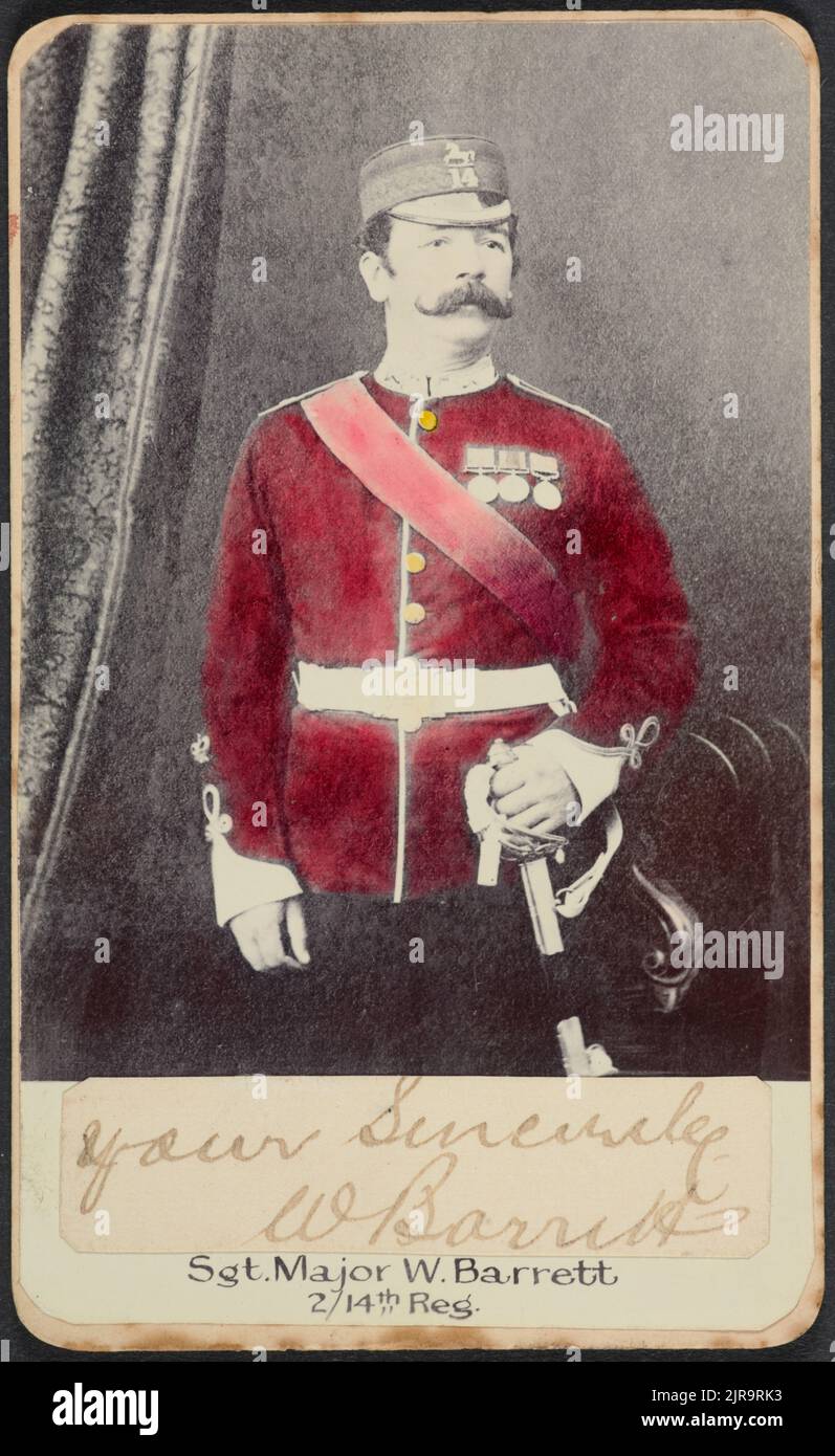 Sgt Major W. Barrett 2/14th Reg., circa 1860, maker unknown Stock Photo ...