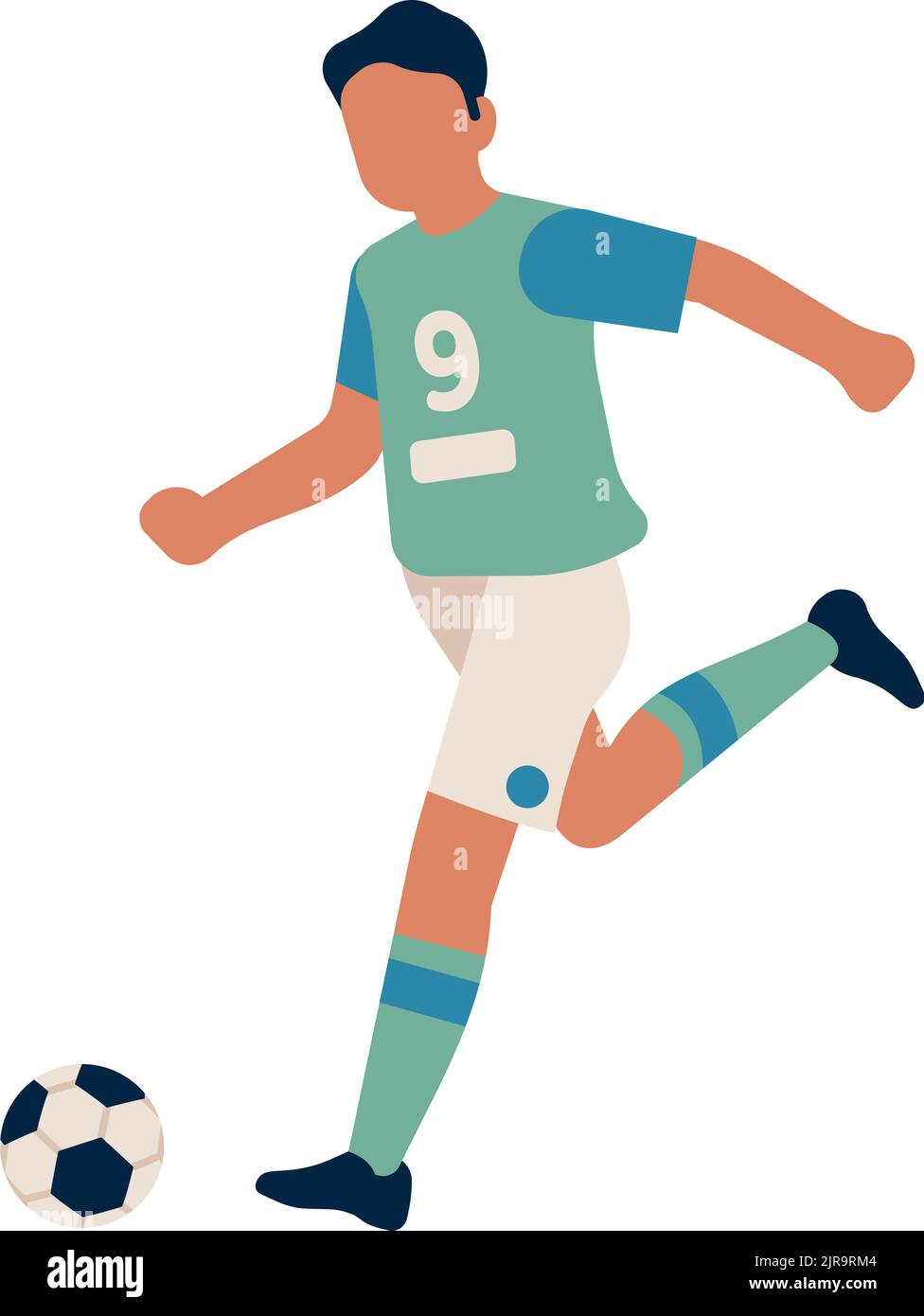 Man hitting soccer ball. Footbal shot kick Stock Vector Image & Art - Alamy