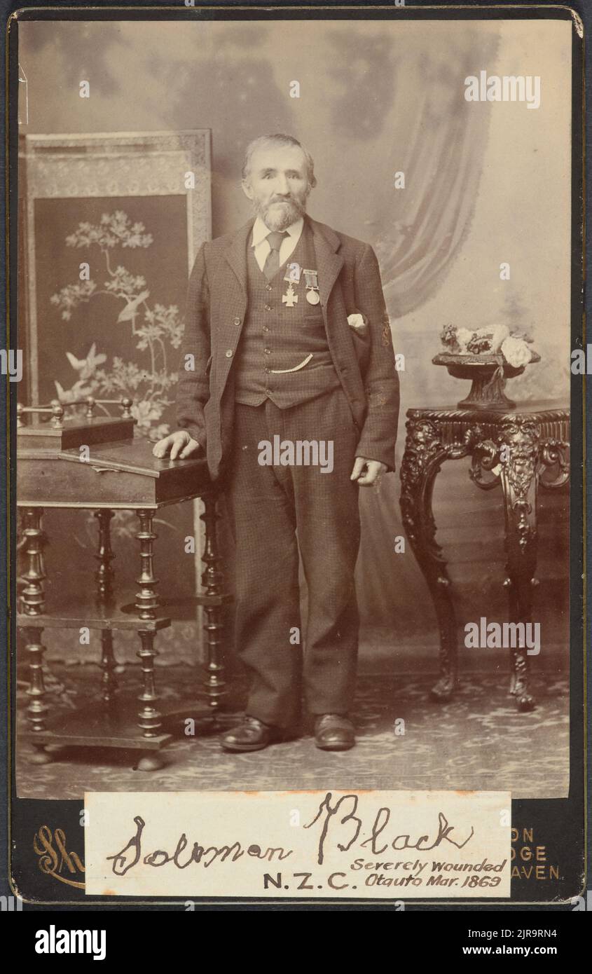 Solomon Black N.Z.C. Severely wounded Otauto March 1869, circa 1900 ...