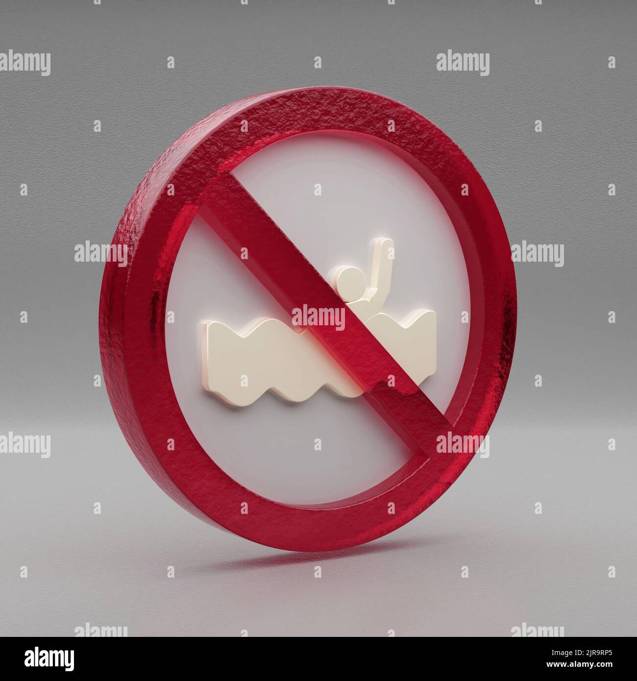 Beautiful abstract illustration Drowning, forbidden, prohibition, swim ...
